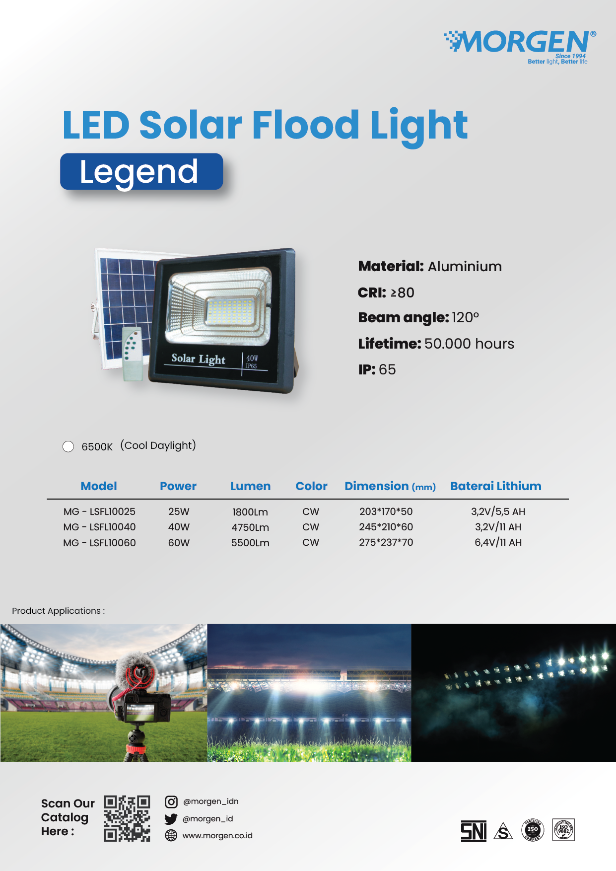 LED Solar Flood Light Legend Series - Morgen